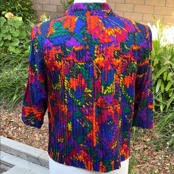 Peter Popovich | Tops | Vintage Peter Popovich Rayon Pleated Top | Poshmark